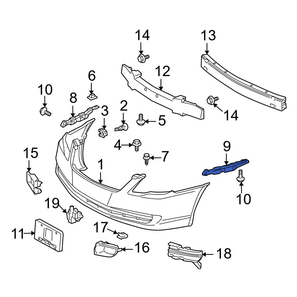 Toyota OE 52146AC040 - Front Left Bumper Cover Bracket