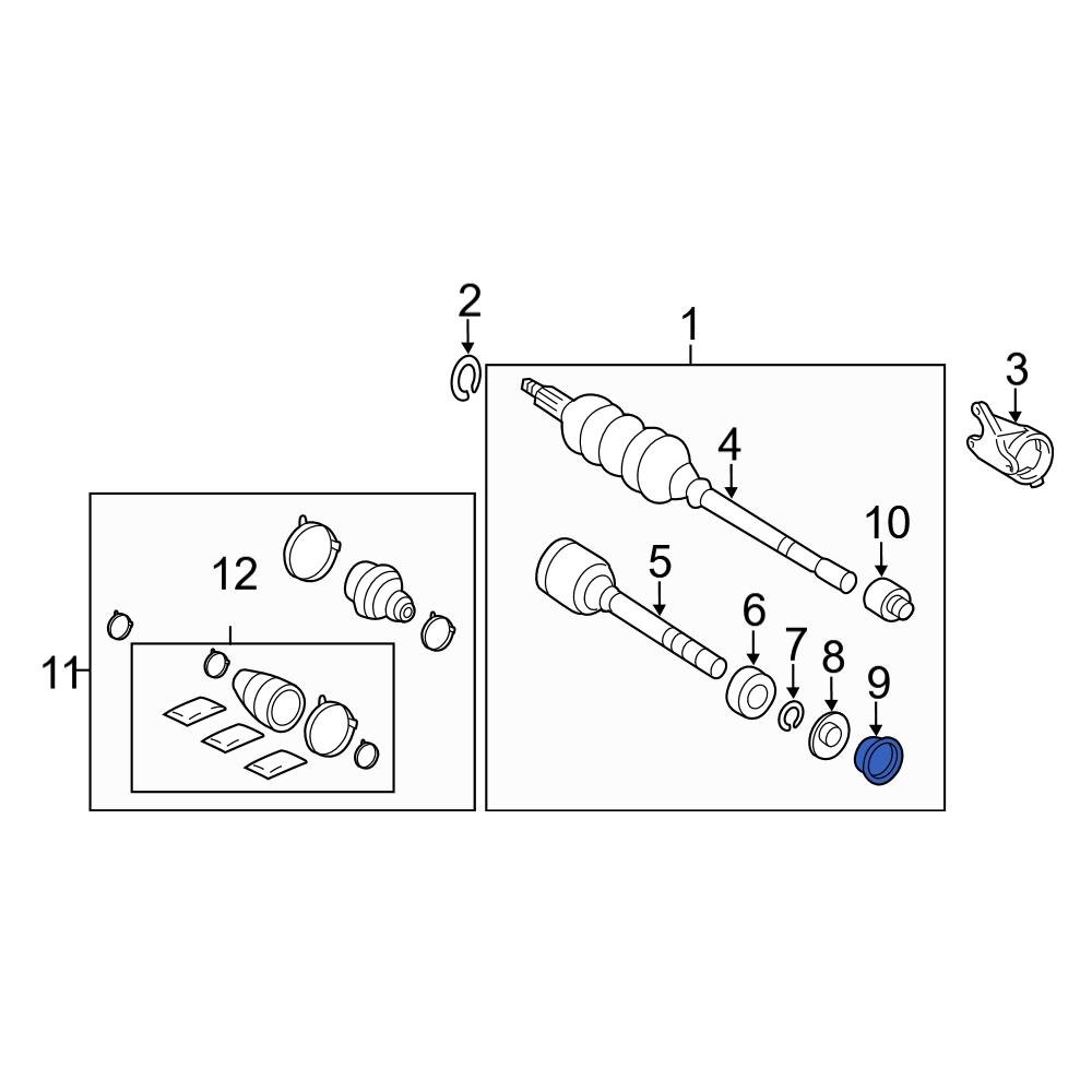 Toyota OE 4133607040 - Front Left CV Joint Splash Shield