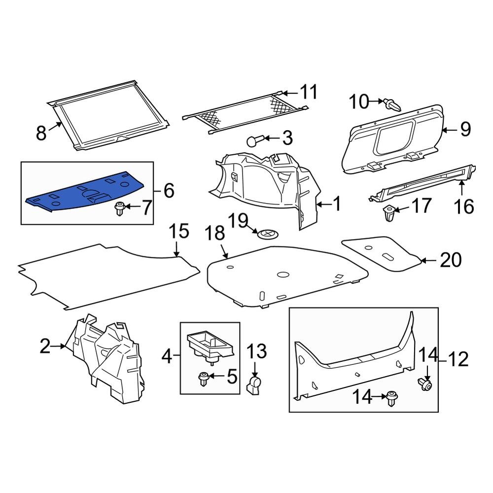 Toyota OE 64330AC091A0 - Rear Package Tray Trim