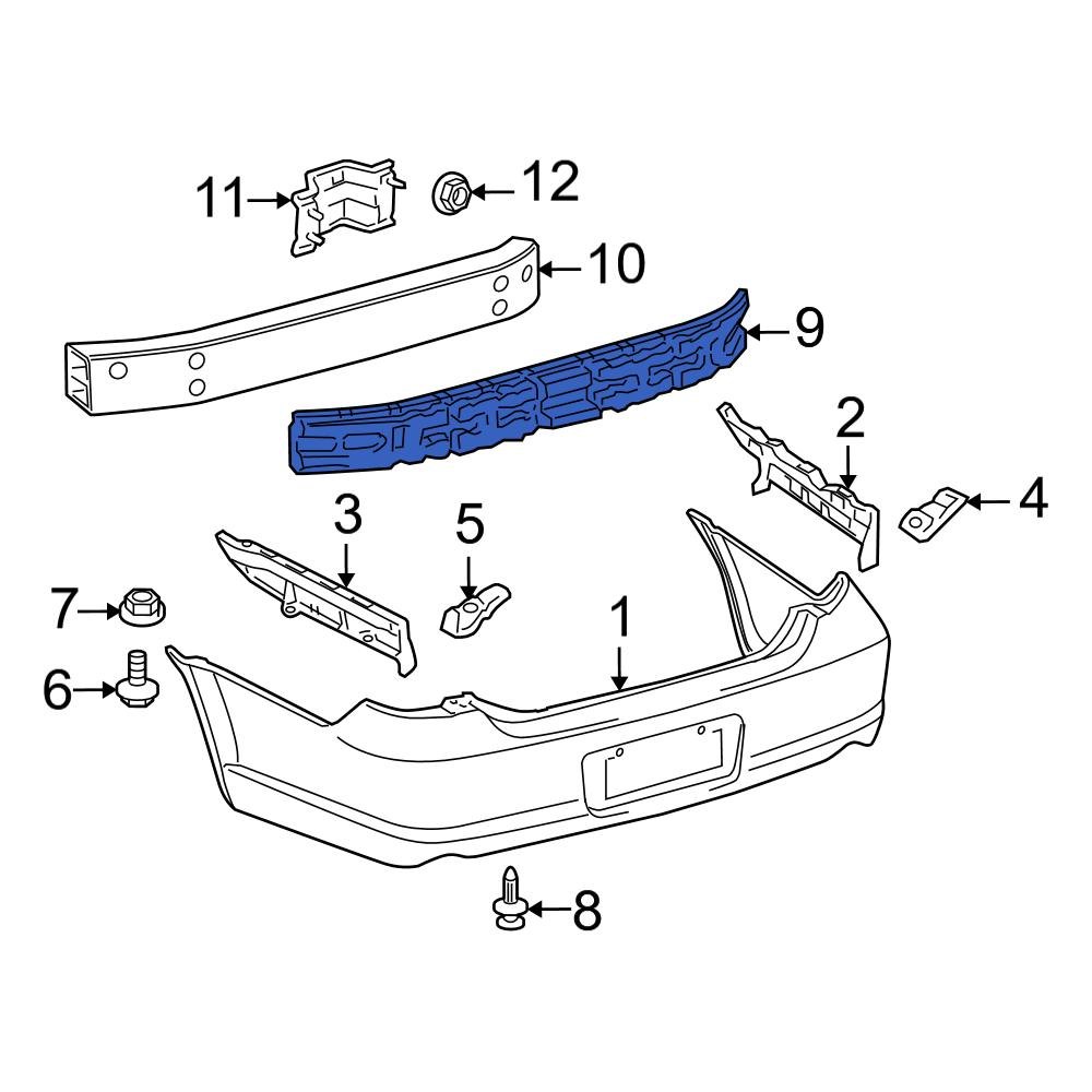 Toyota OE 52615AC040 - Rear Bumper Impact Absorber