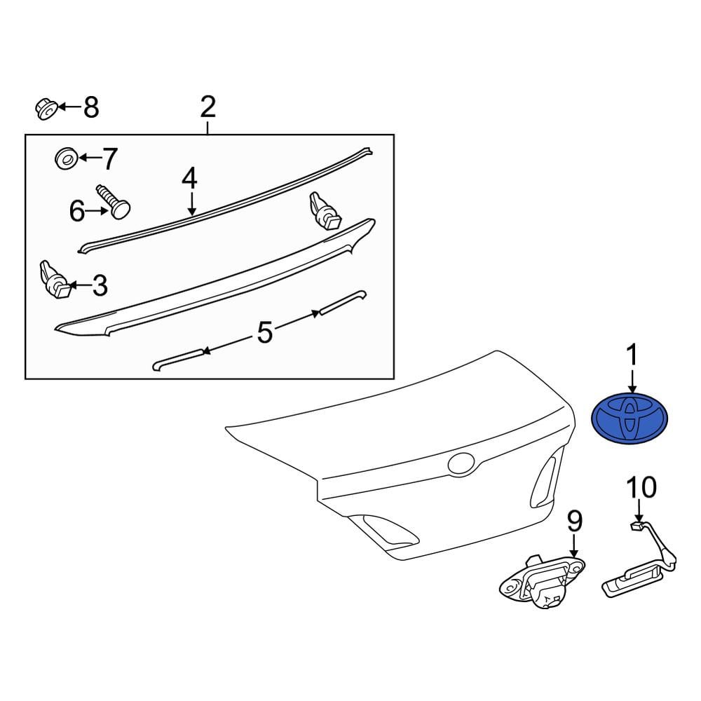 Toyota OE 90975A2011 - Rear Deck Lid Emblem