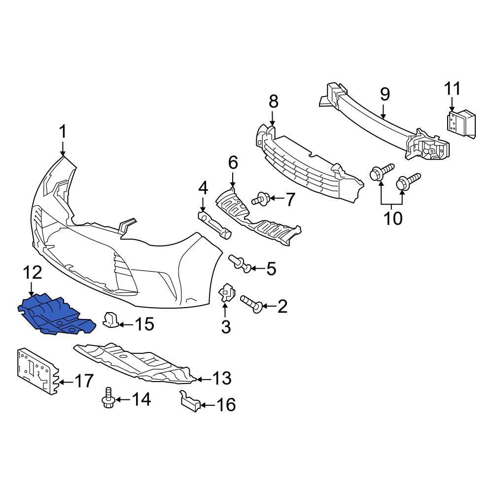 Toyota OE 5144107040 - Front Right Radiator Support Splash Shield