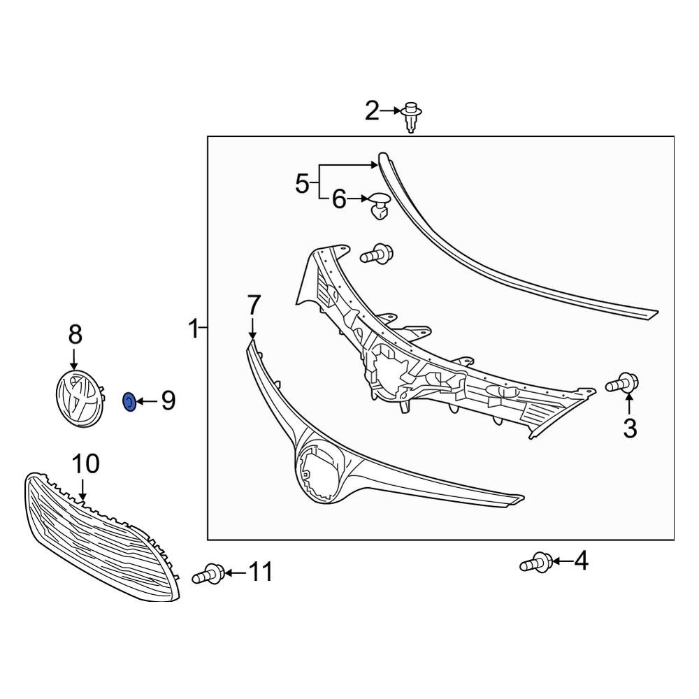 Toyota OE 9018306031 - Grille Emblem Nut