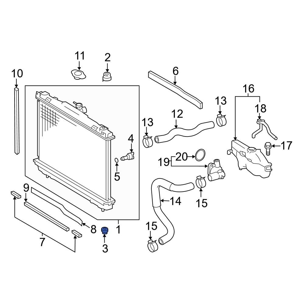 Toyota OE 165350V010 - Lower Radiator Insulator