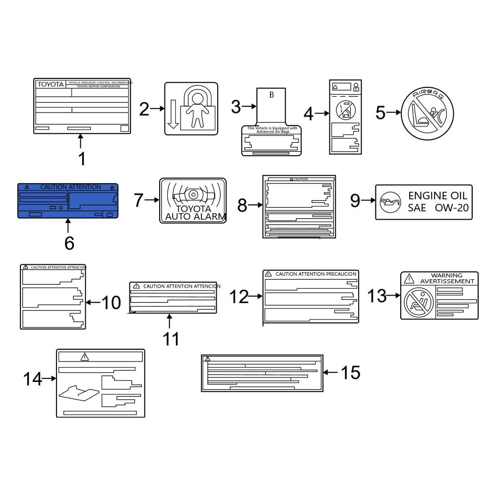 Toyota OE 8872304060 - A/C System Information Label