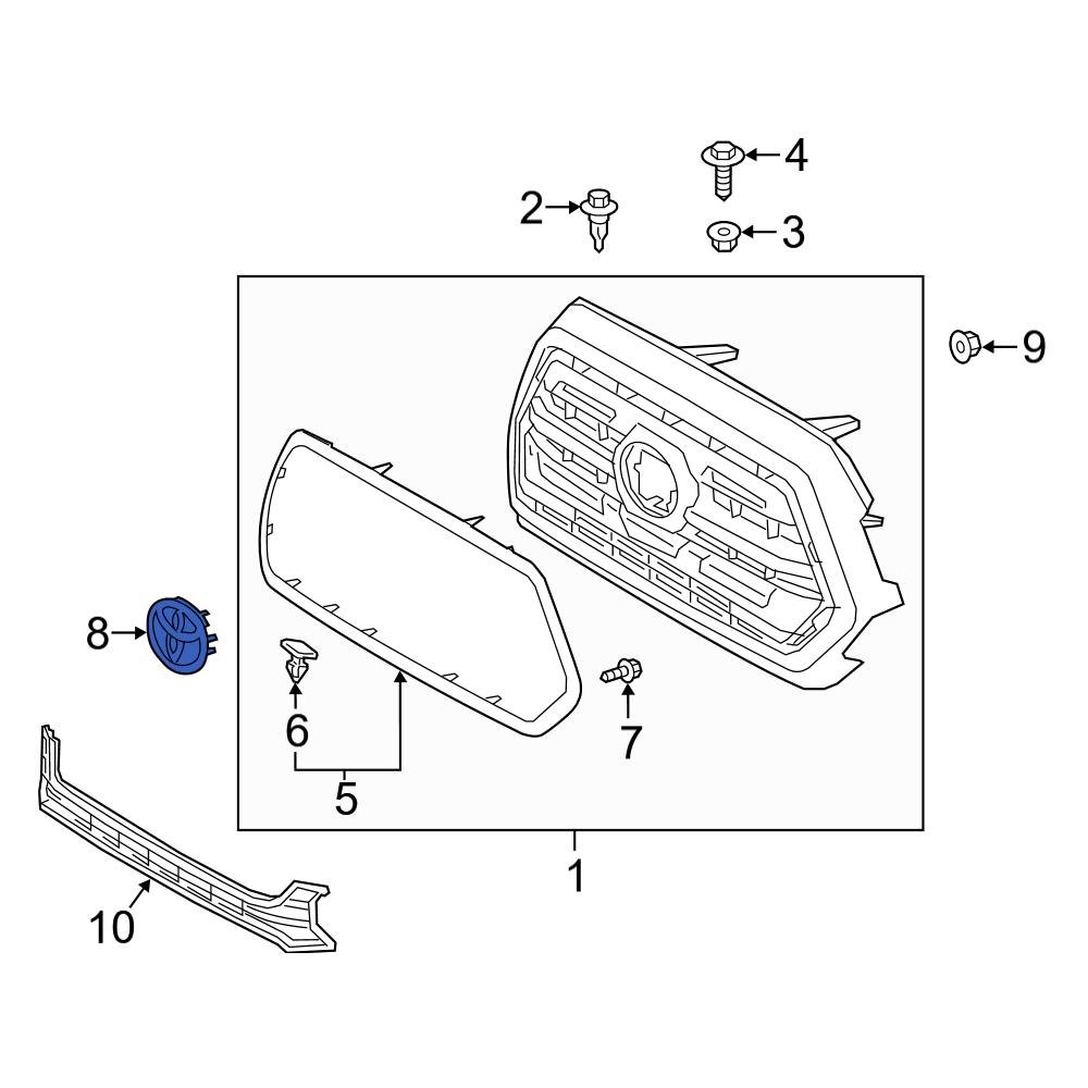 Toyota OE 90975A2014 - Front Grille Emblem