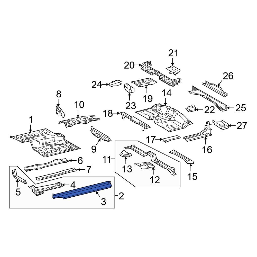 Toyota OE 6141104061 - Right Outer Rocker Panel