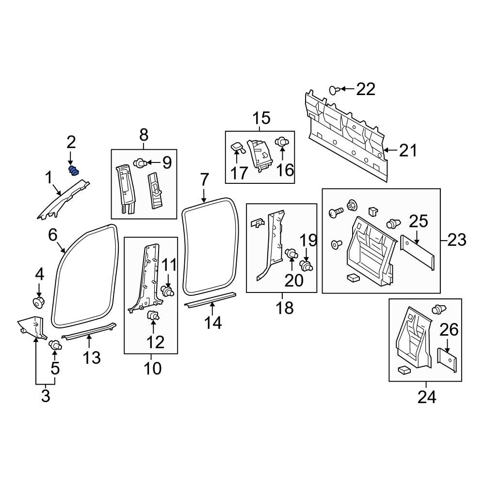 Toyota OE 6221704010 - Body A-Pillar Trim Panel Clip