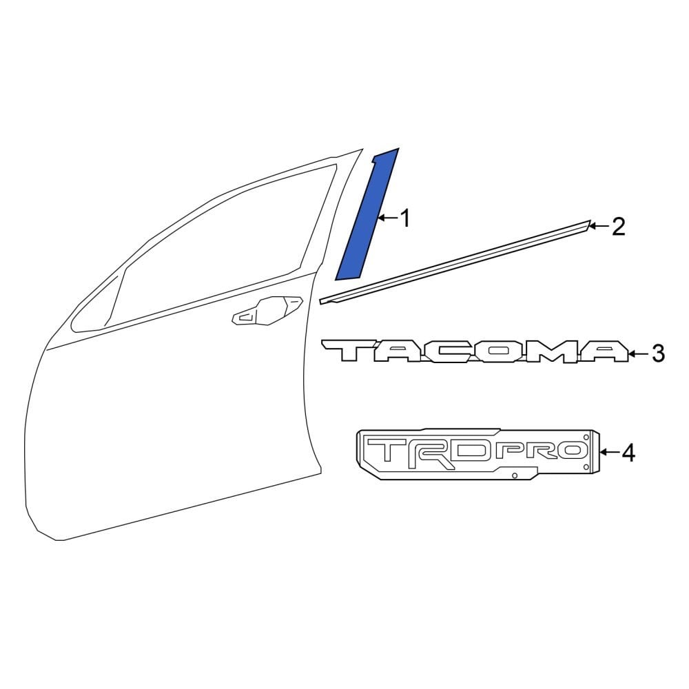 Toyota OE 7592204010 - Front Left Black Out Tape