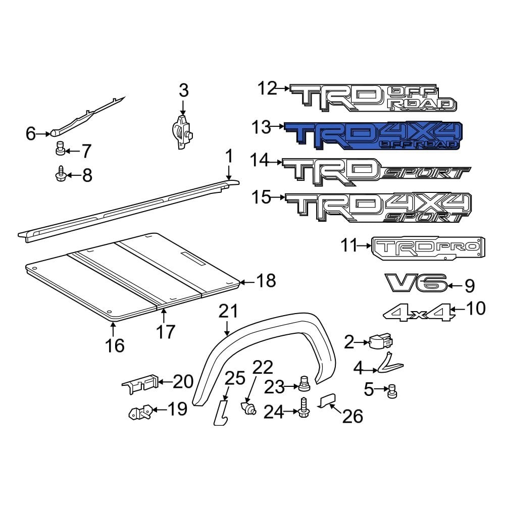 Toyota OE 7599604090A0 - Rear Truck Bed Decal