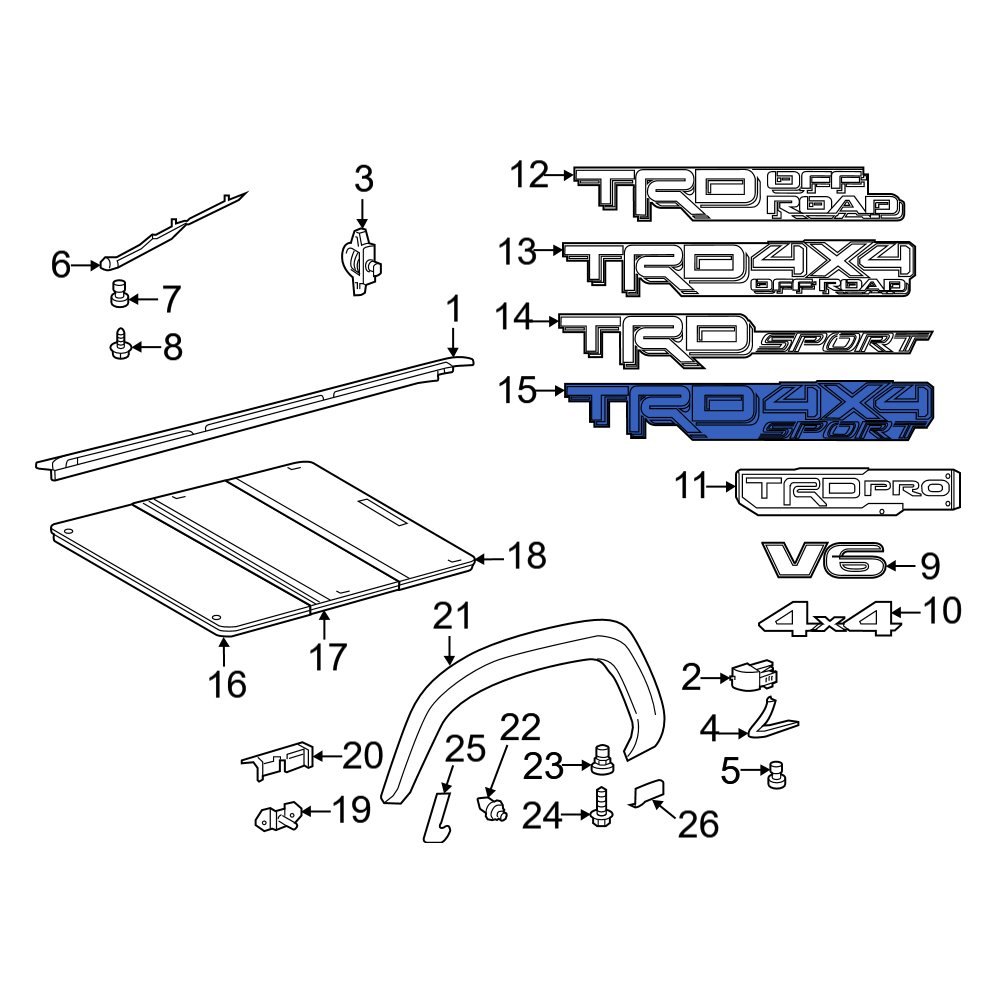 Toyota OE 7599604090A0 - Rear Truck Bed Decal