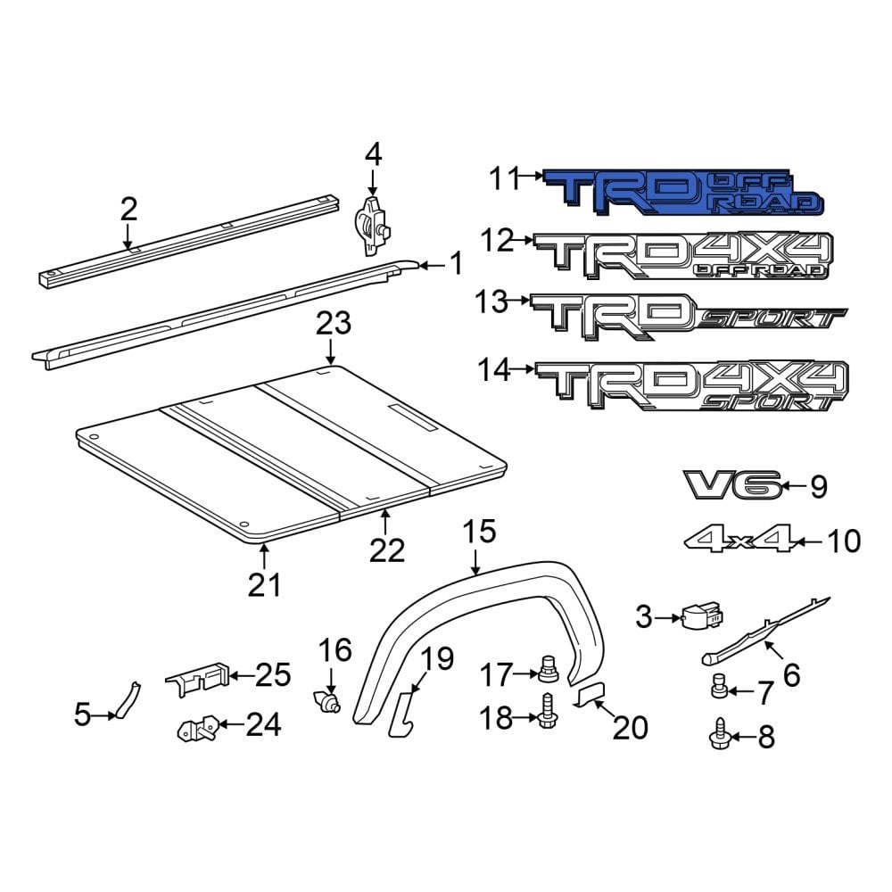 Toyota OE 759960C080A2 - Rear Truck Bed Decal