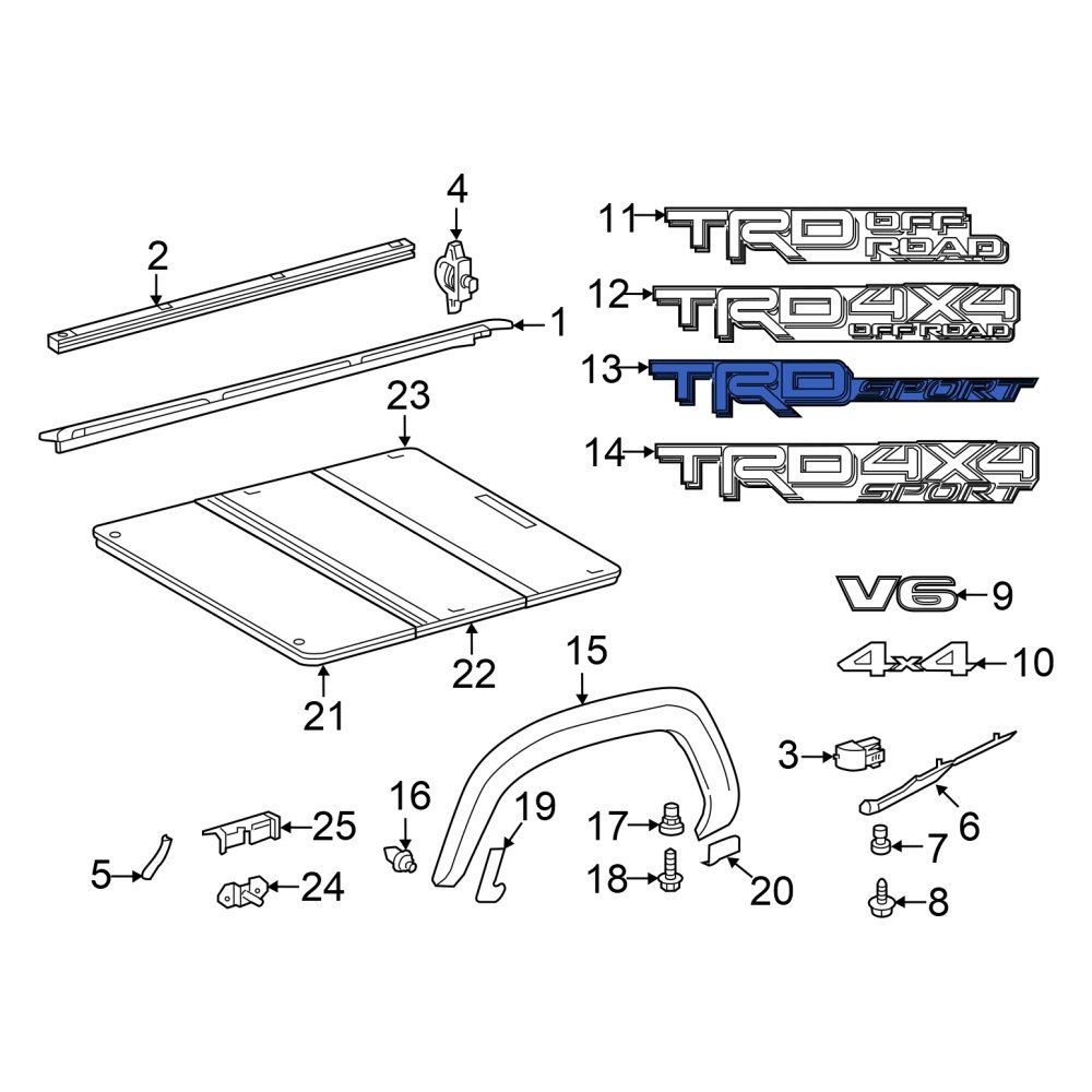 Toyota OE 7599604090A0 - Rear Truck Bed Decal