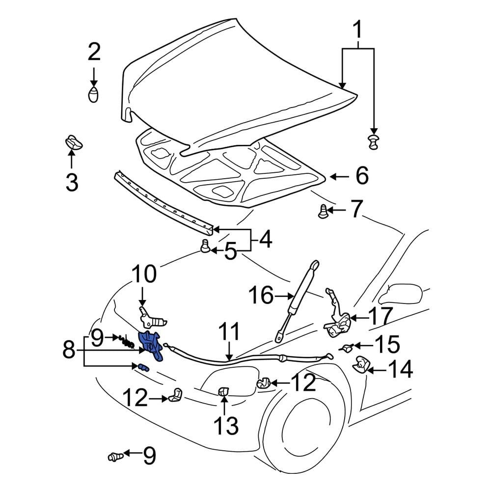 Toyota OE 5351033201 - Front Hood Latch
