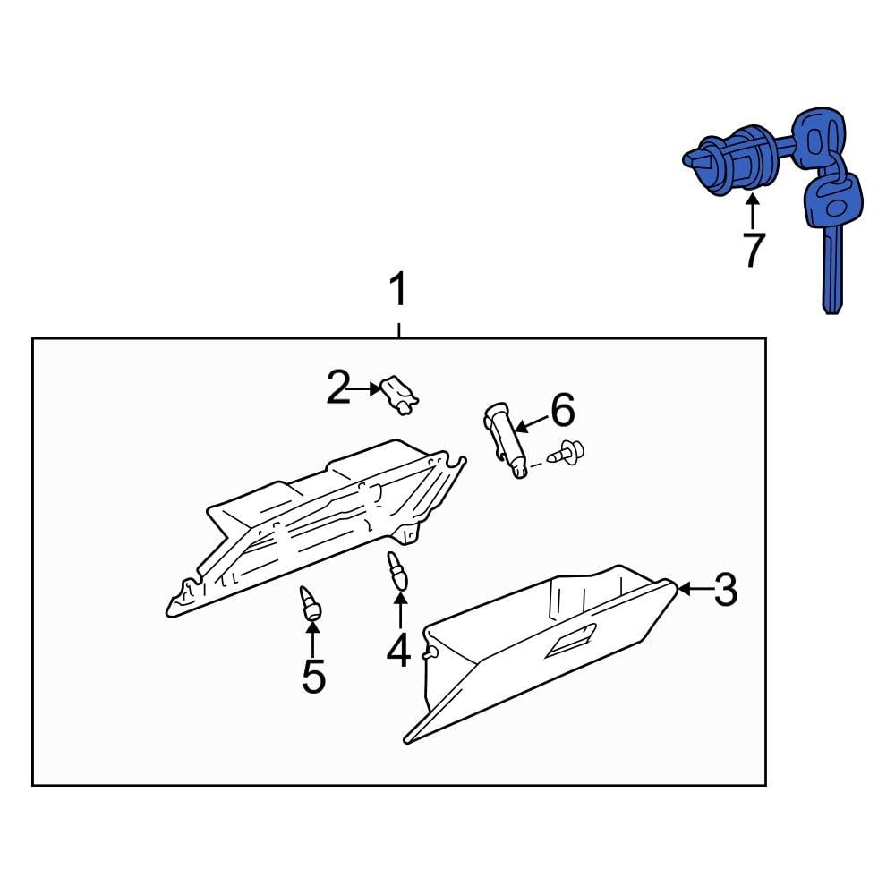 Toyota OE 6905606010 - Glove Box Lock Kit