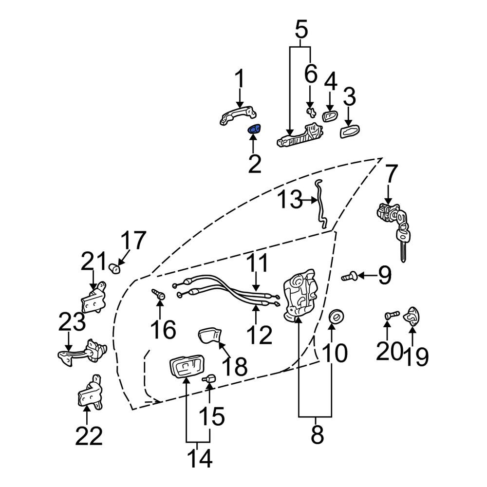 Toyota OE 6924142020 - Front Outer Exterior Door Handle Pad