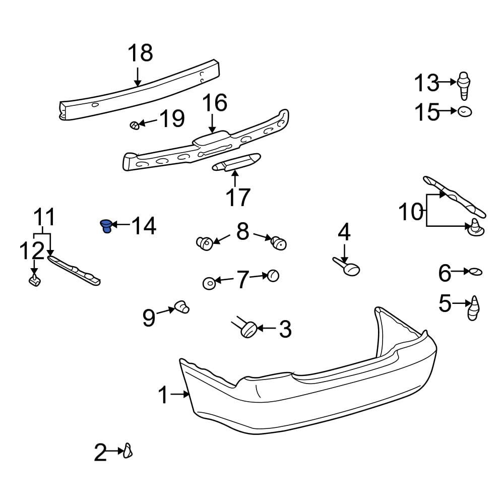 Toyota OE 9026903053 - Rear Bumper Cover Nut