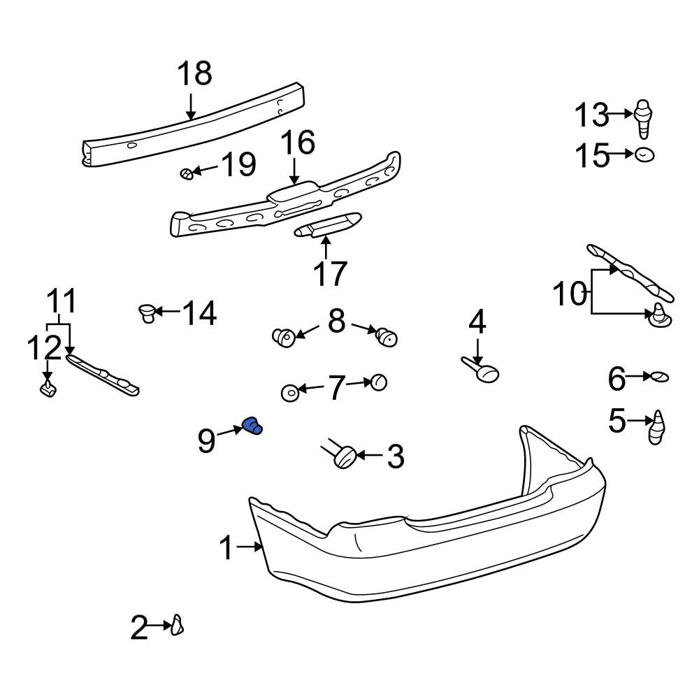 Toyota OE 9026903053 - Rear Bumper Cover Nut