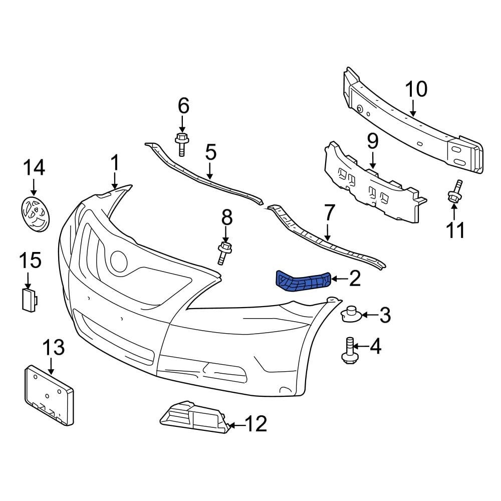Toyota OE 5253606020 - Front Left Bumper Cover Support Rail