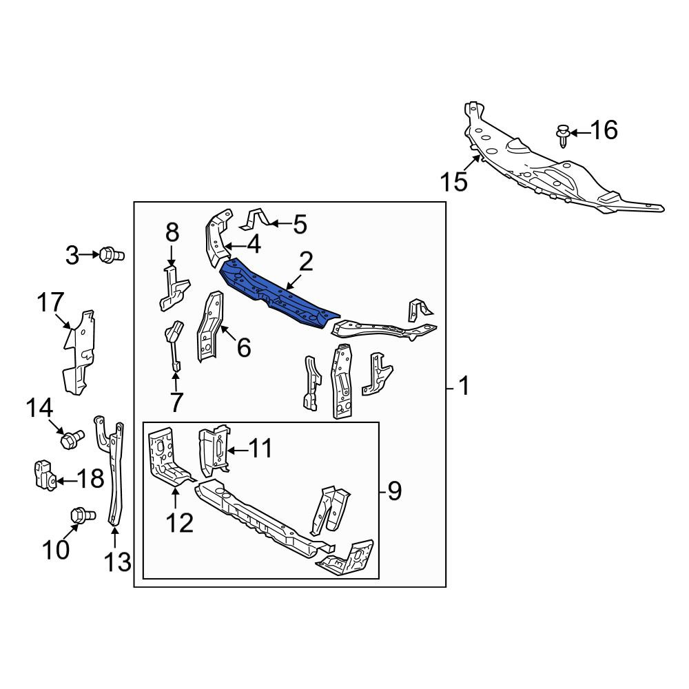 Toyota OE 5321606080 - Front Upper Radiator Support Tie Bar