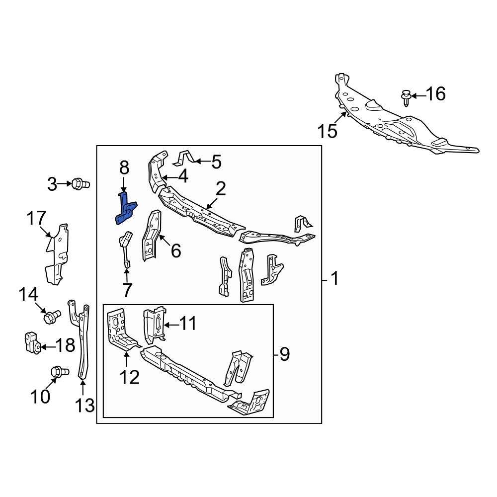 Toyota OE 5214206020 - Front Left Upper Radiator Support Side Panel