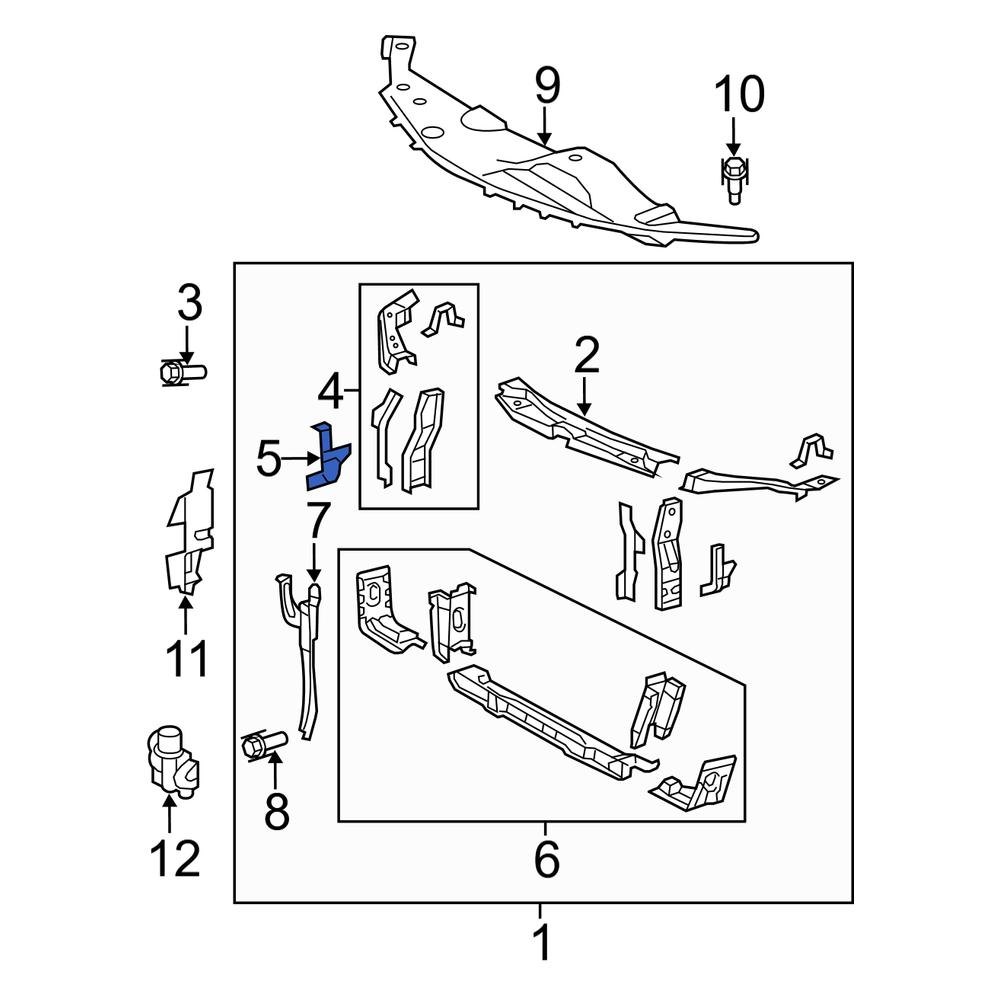 Toyota OE 5214206020 - Front Left Upper Radiator Support Side Panel