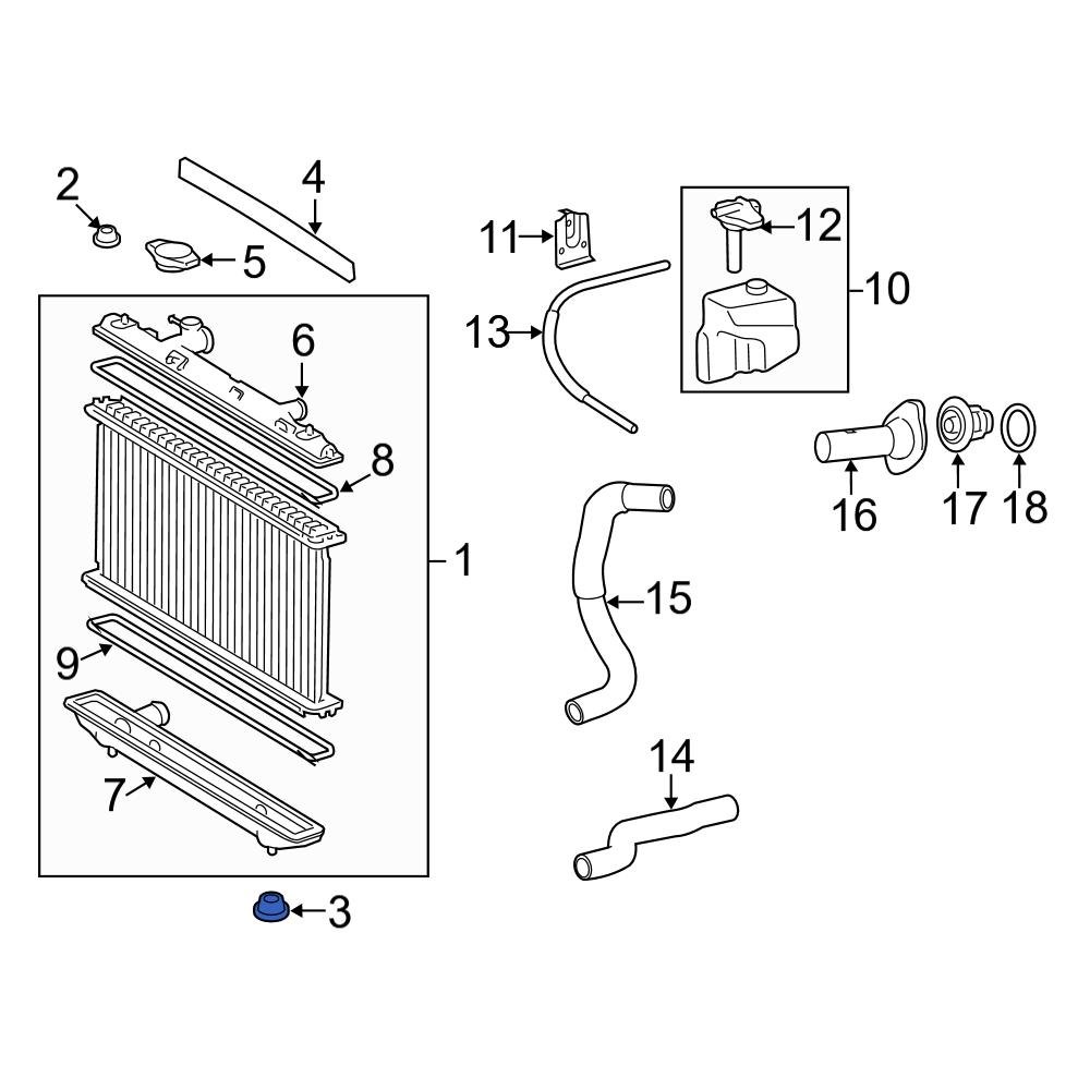 Toyota OE 165350V010 - Lower Radiator Insulator