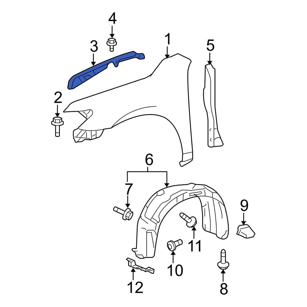 Toyota OE 5382606020 - Front Left Fender Filler Panel