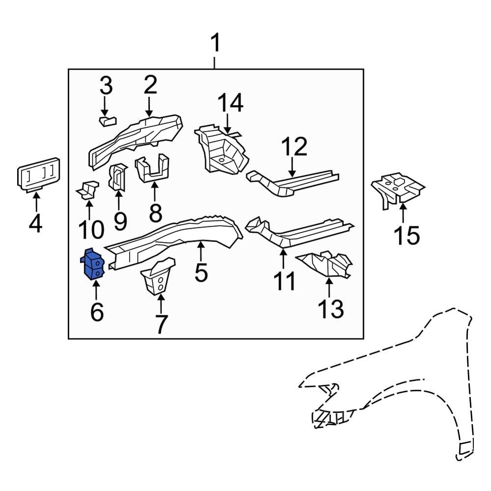 Toyota OE 5711806030 - Left Fender Reinforcement Bar