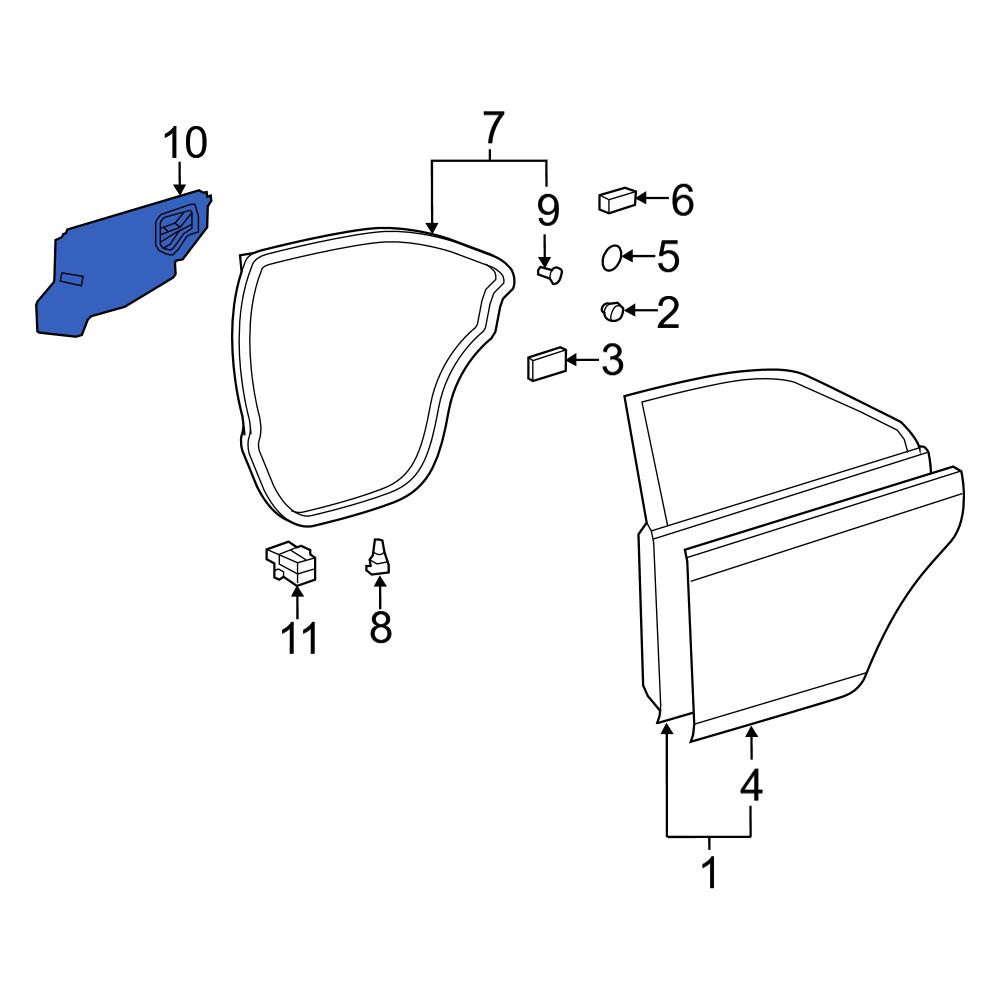Toyota OE 6783206120 - Front Left Door Water Deflector