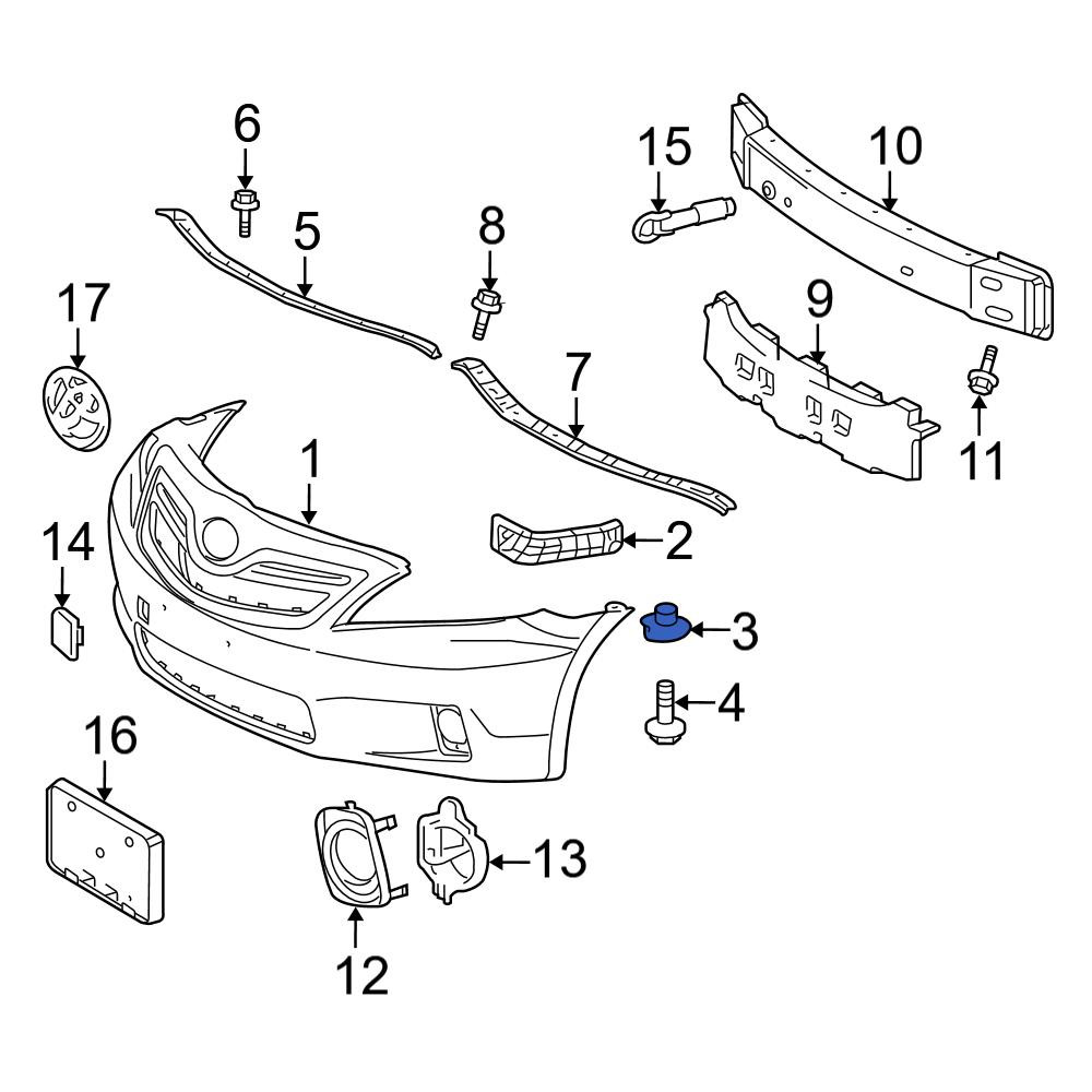Toyota OE 5253550060 - Upper Bumper Cover Nut
