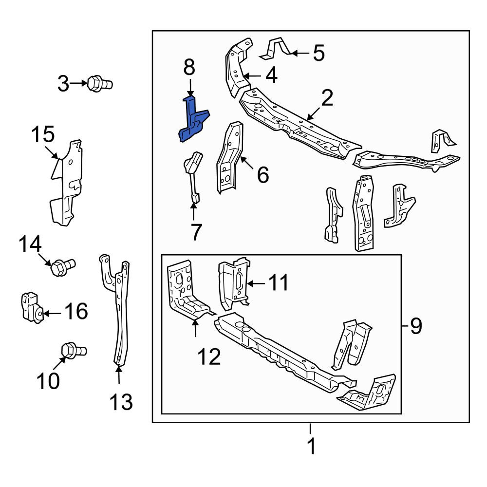 Toyota OE 5214206020 - Front Left Upper Radiator Support Side Panel