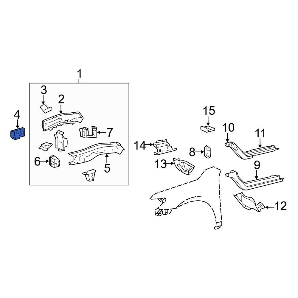 Toyota OE 5710733032 - Front Right Bumper Impact Bar Bracket