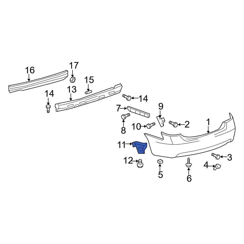 Toyota OE 6164806010 - Rear Left Bumper Cover Reinforcement