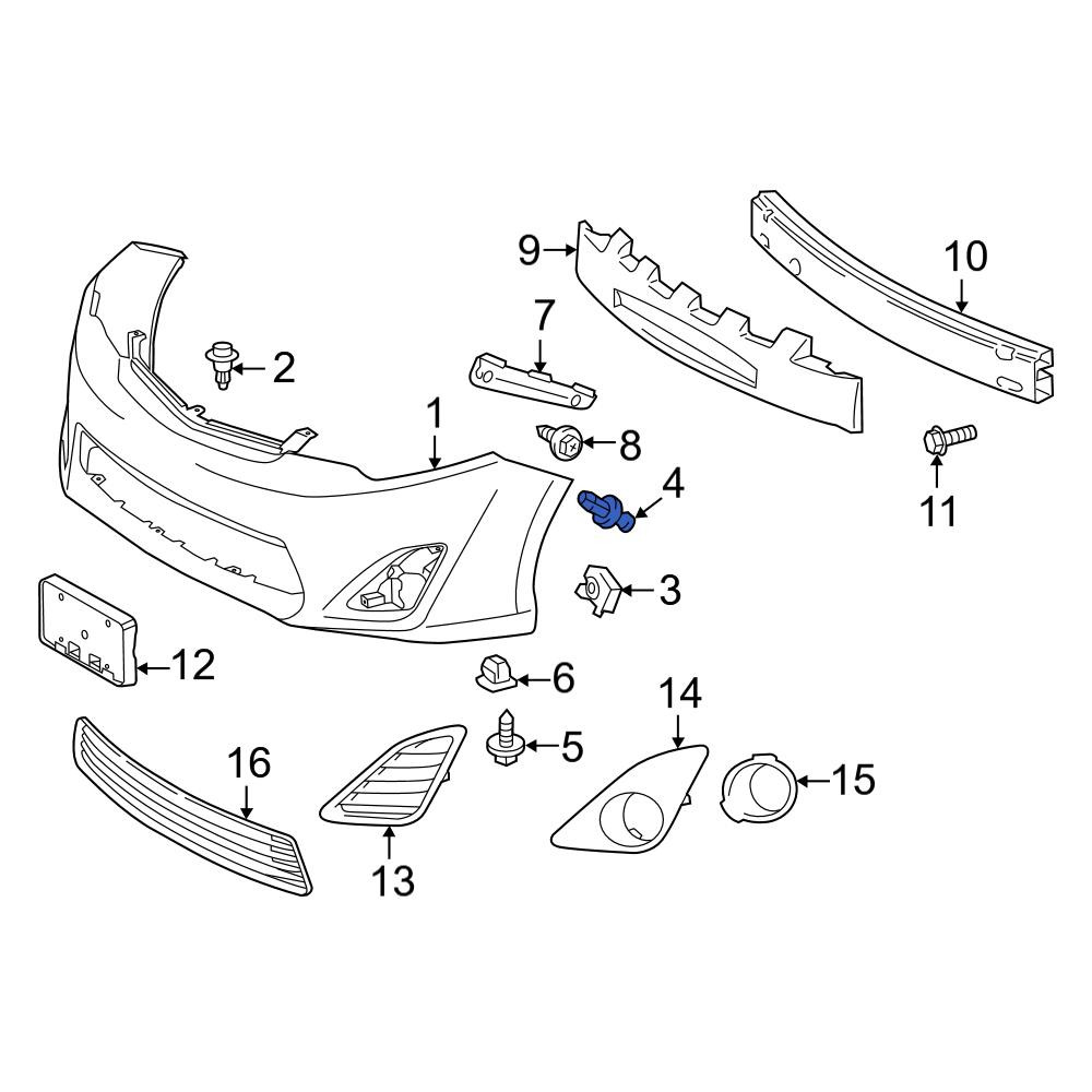 Toyota OE 9046705090B1 - Bumper Cover Support Rail Clip