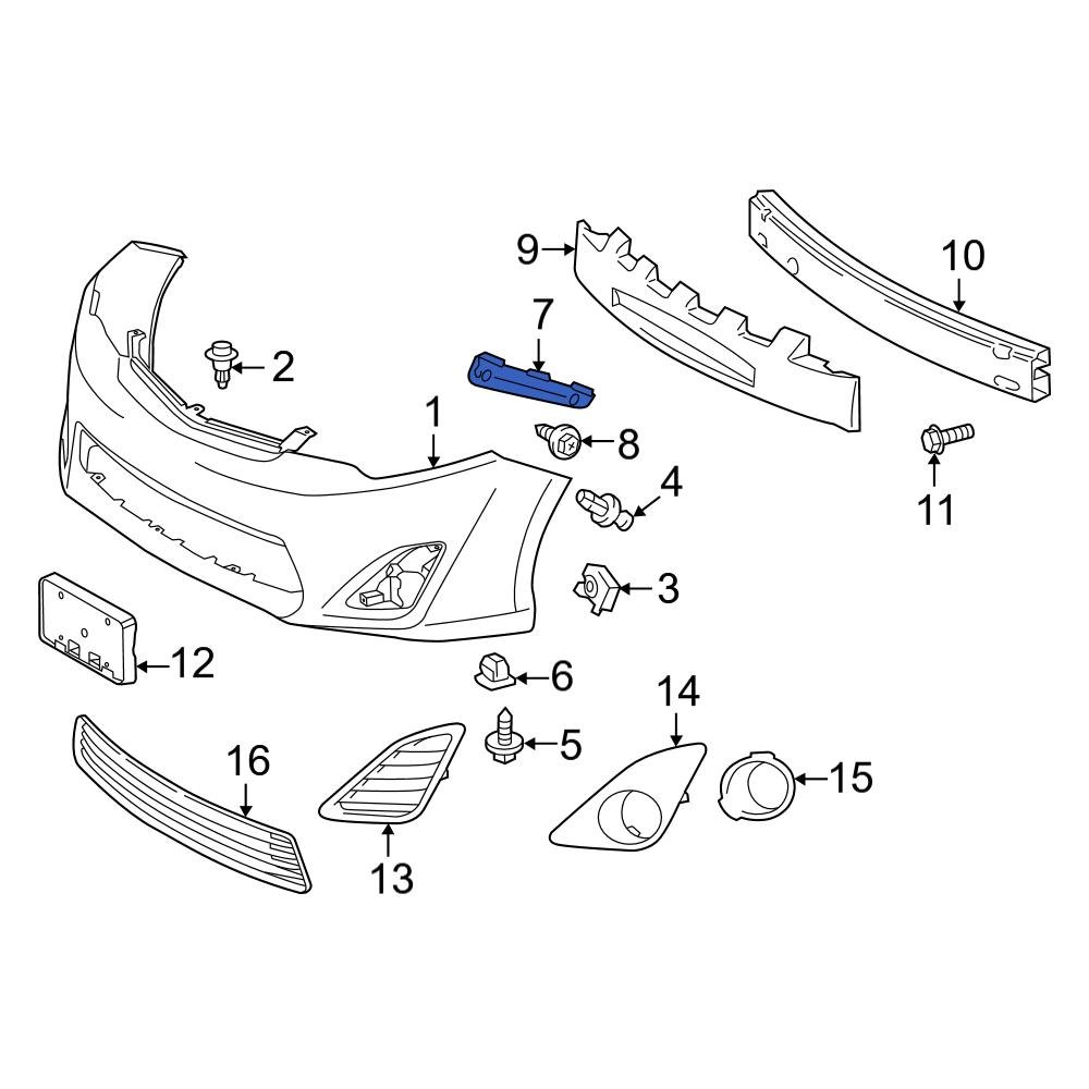 Toyota OE 5253506130 - Front Right Bumper Cover Support Rail