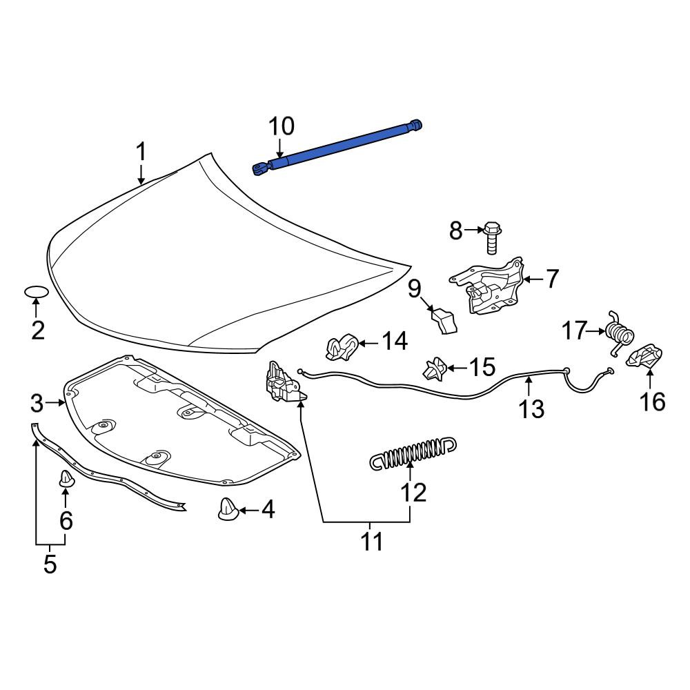 Toyota OE 5345006081 - Left Hood Lift Support