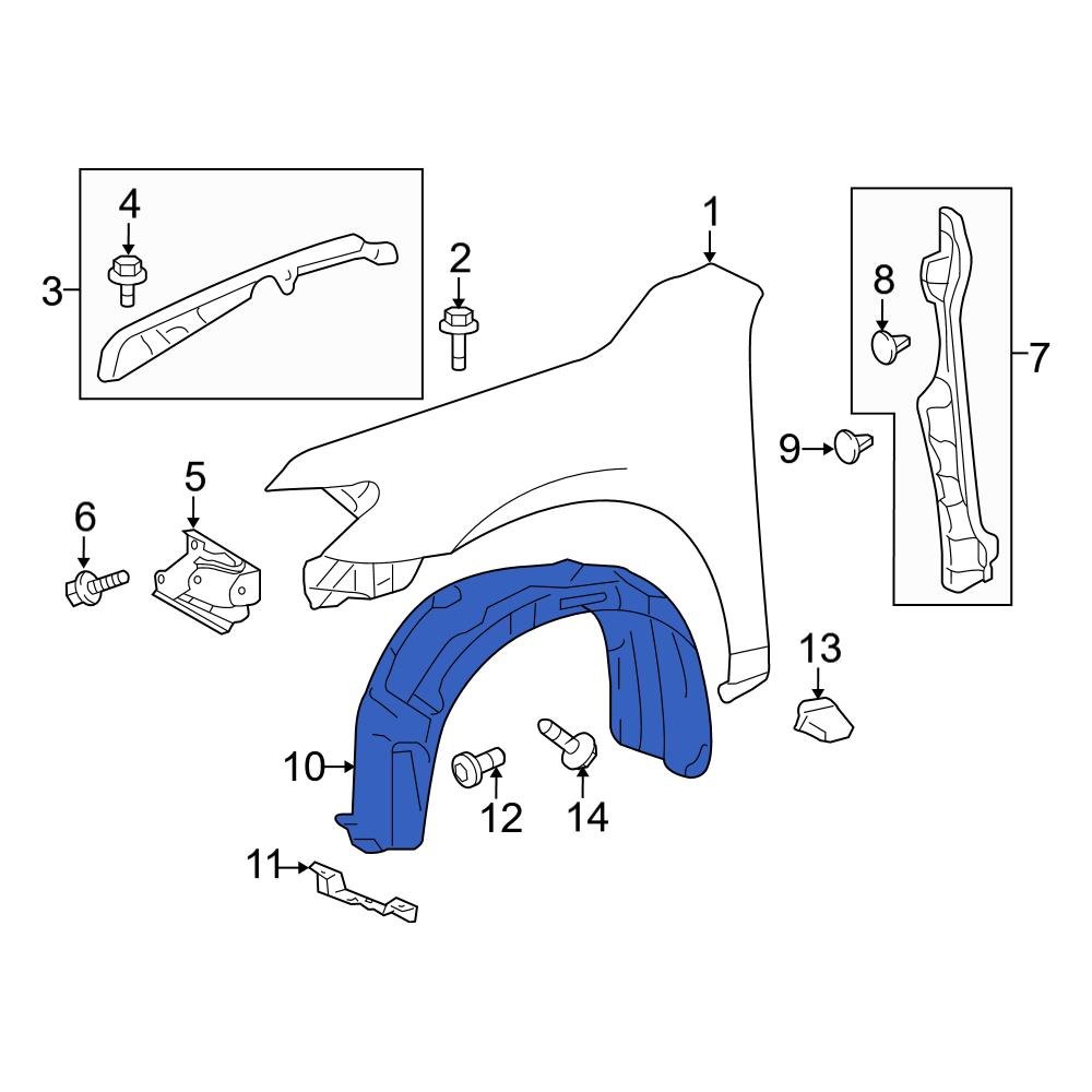 Toyota OE 5387606170 - Front Left Fender Splash Shield