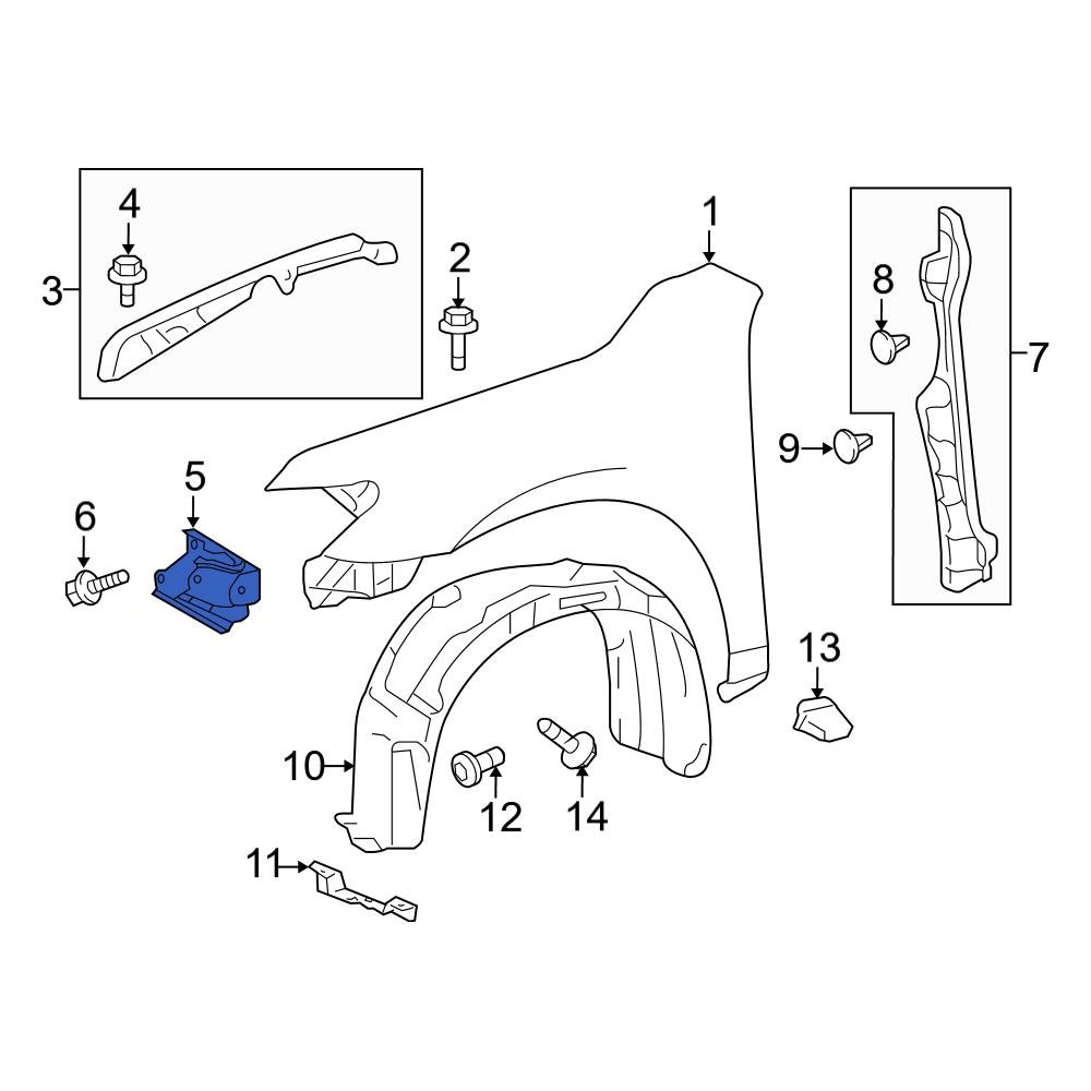 Toyota OE 5383506070 - Front Right Fender Bracket