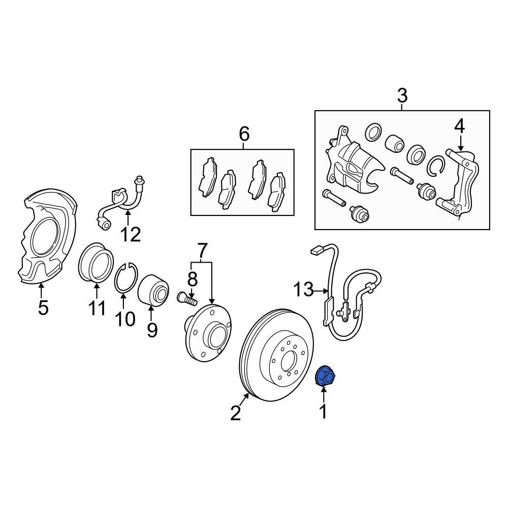 Toyota OE 9008017238 - Front CV Joint Nut