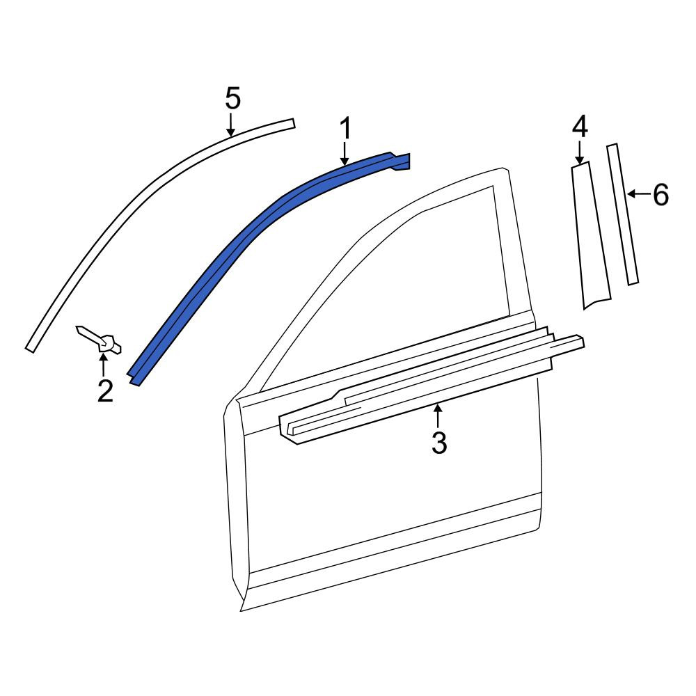 Toyota OE 7575406080 - Front Left Upper Door Reveal Molding