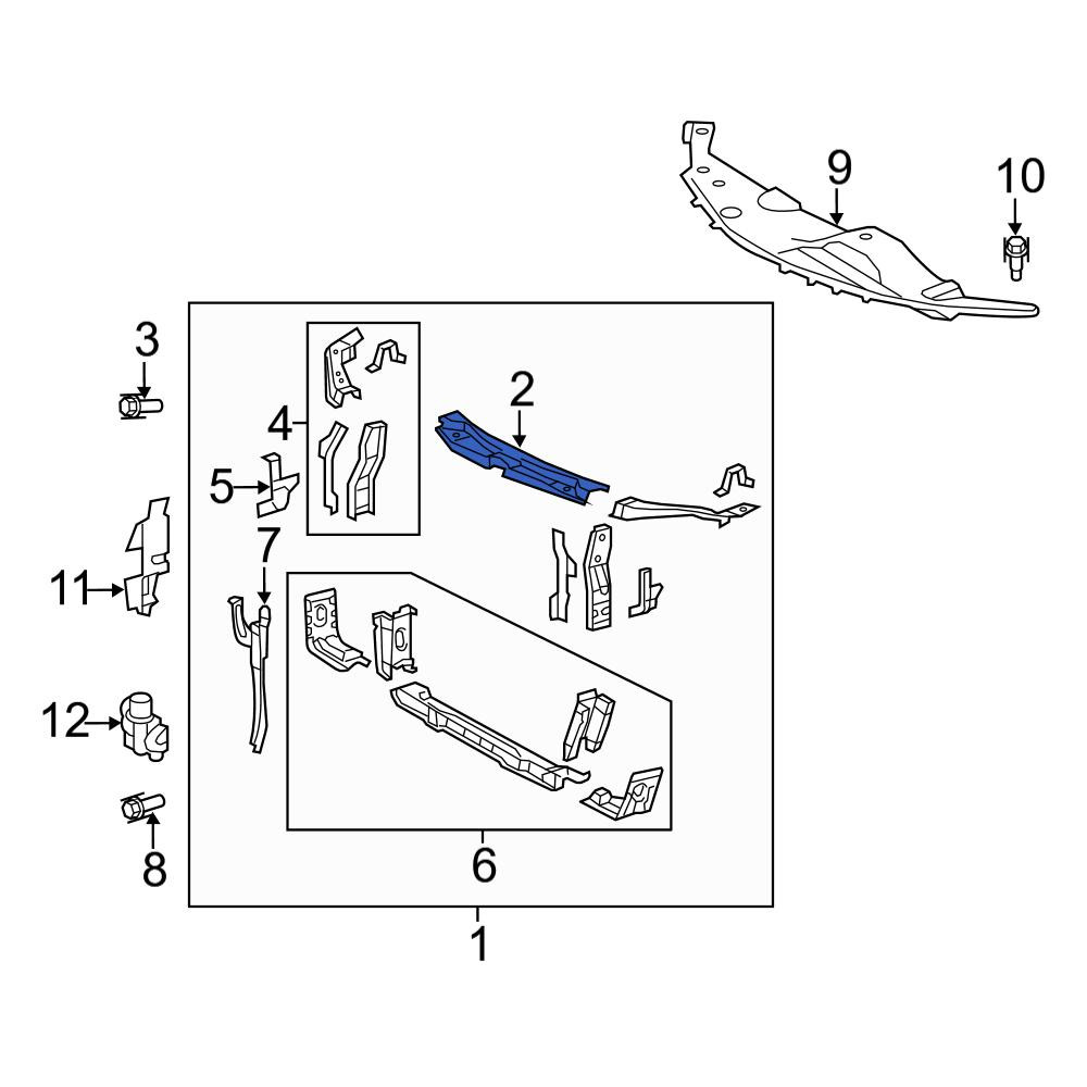 Toyota OE 5321606130 - Front Upper Radiator Support Tie Bar