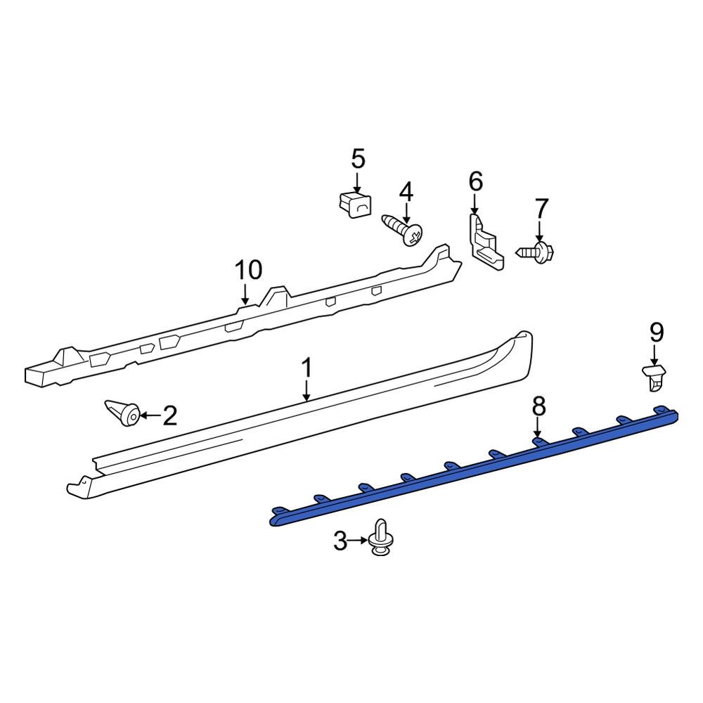Toyota OE 7585706060 - Right Rocker Panel Guard