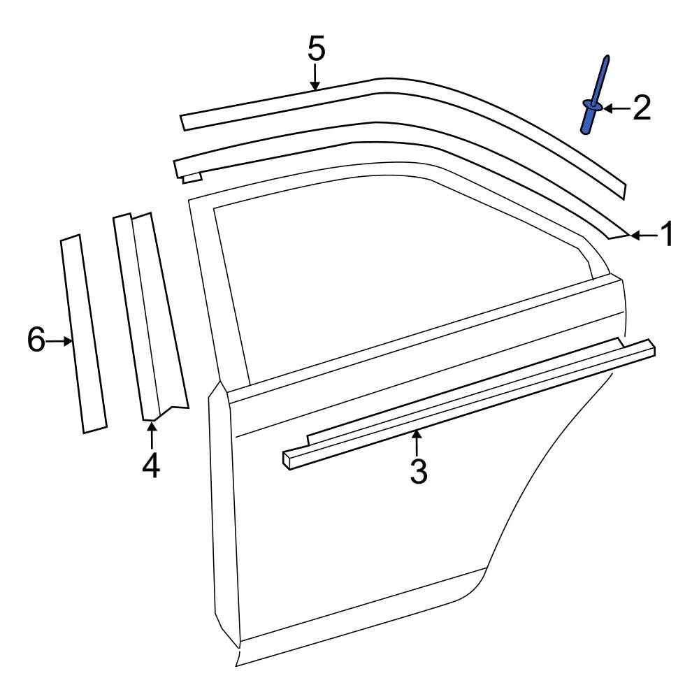 Toyota OE 90269A0006 - Door Reveal Molding Rivet