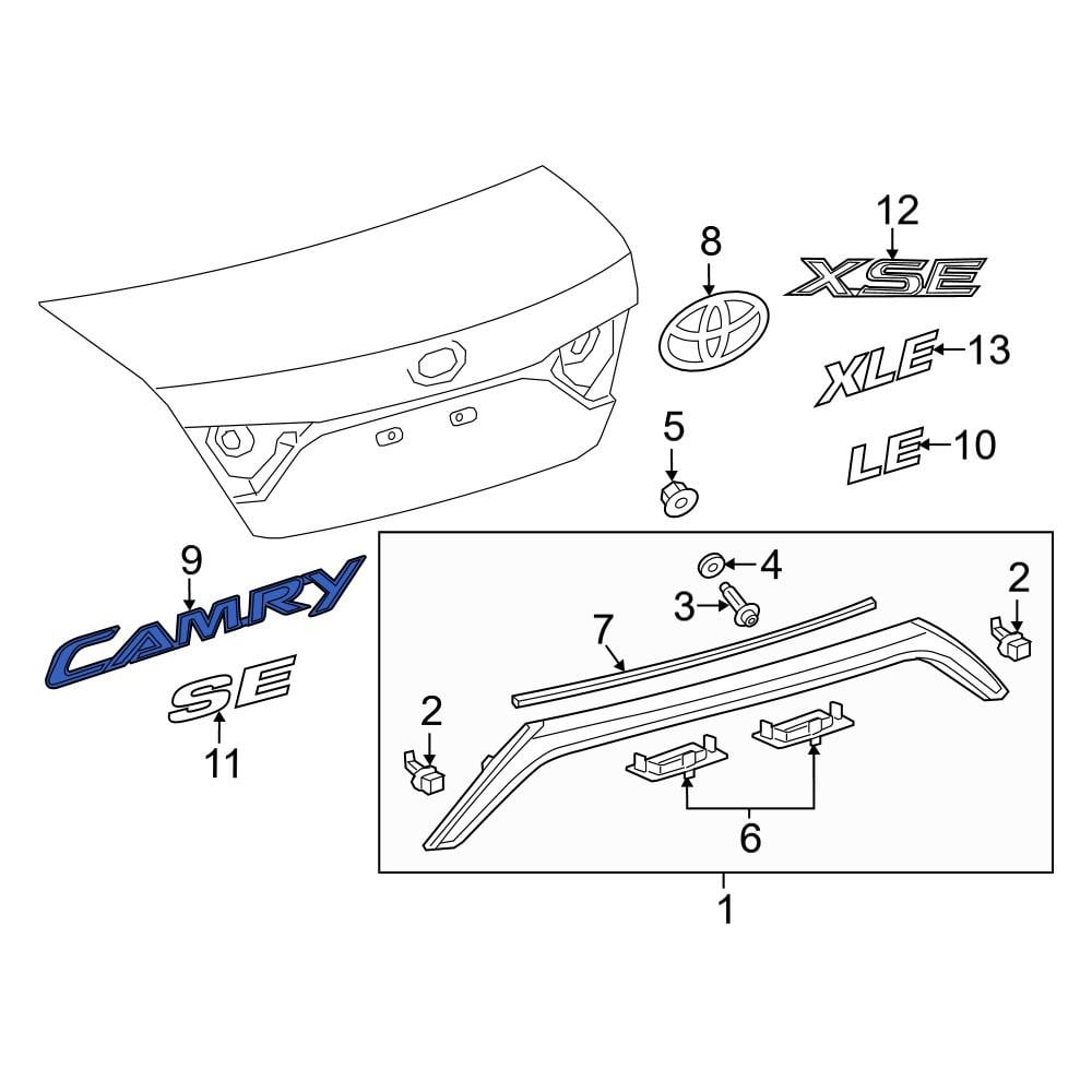 Toyota OE 7544206190 - Rear Deck Lid Emblem