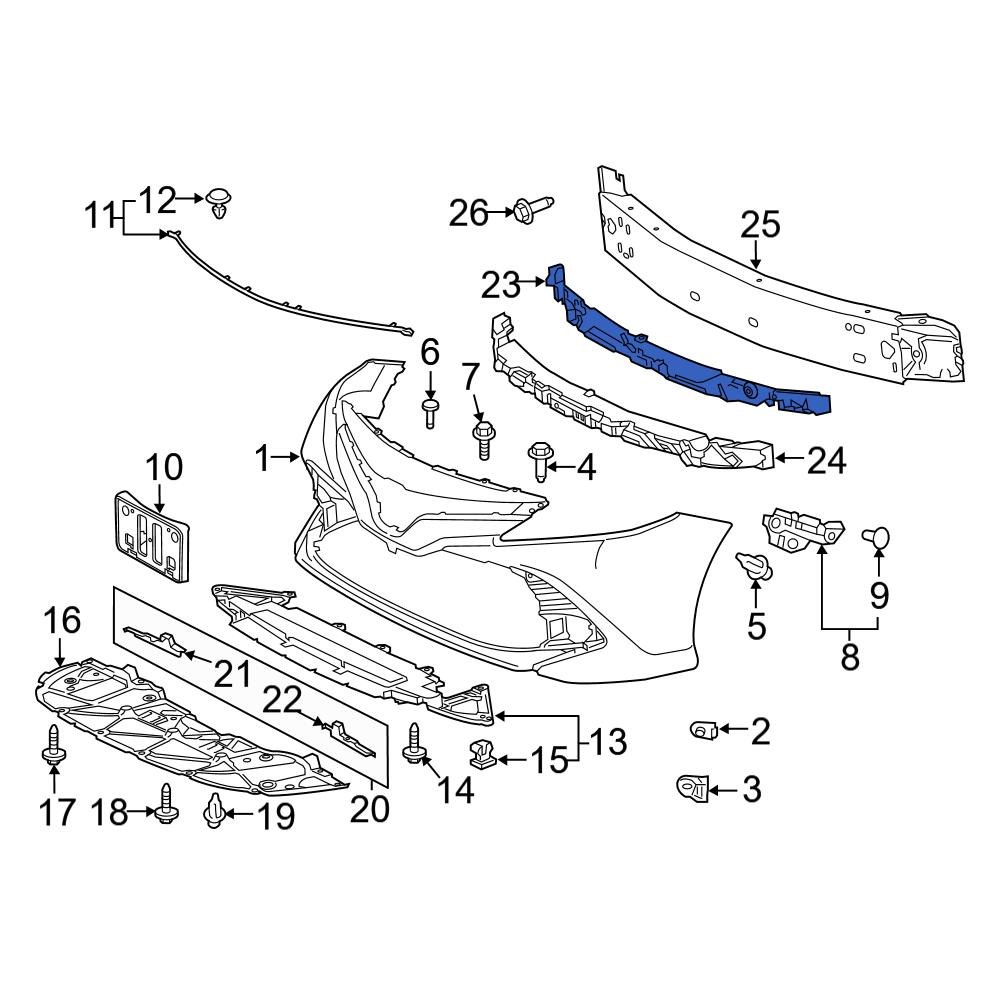 Toyota OE 5261406010 - Front Upper Bumper Impact Absorber