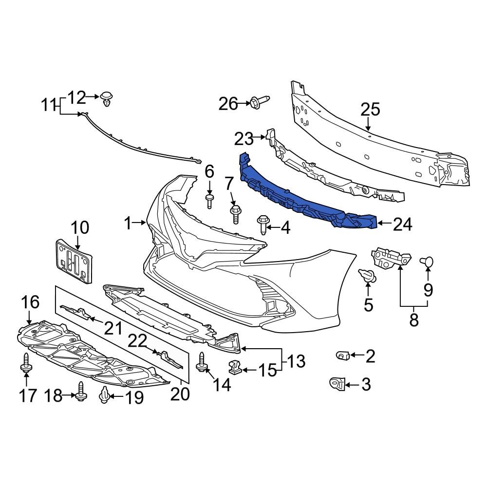 Toyota OE 5261106570 - Front Lower Bumper Impact Absorber