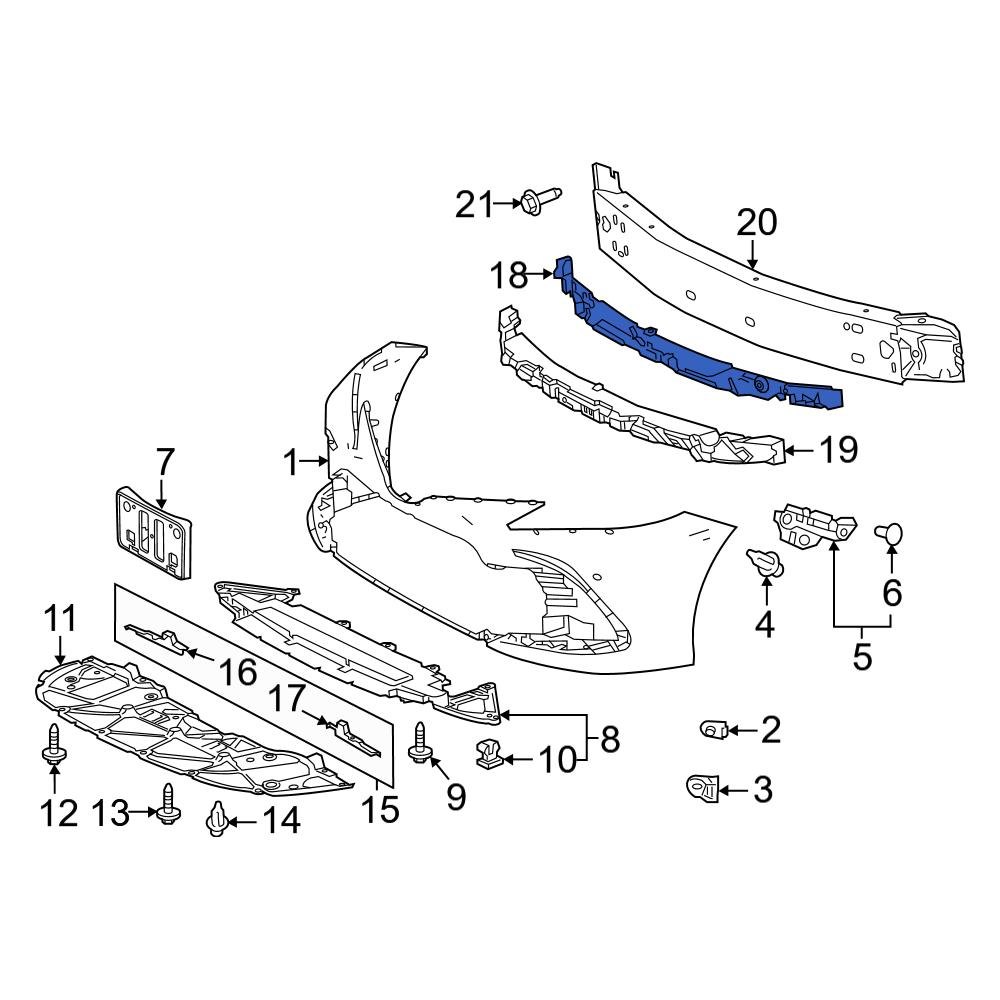 Toyota OE 5261406010 - Front Upper Bumper Impact Absorber