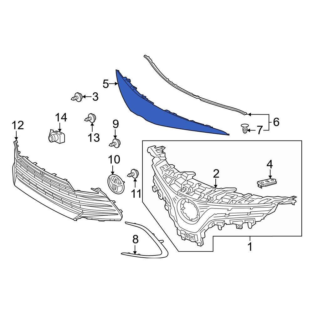 Toyota OE 5211106900 - Front Upper Grille Molding