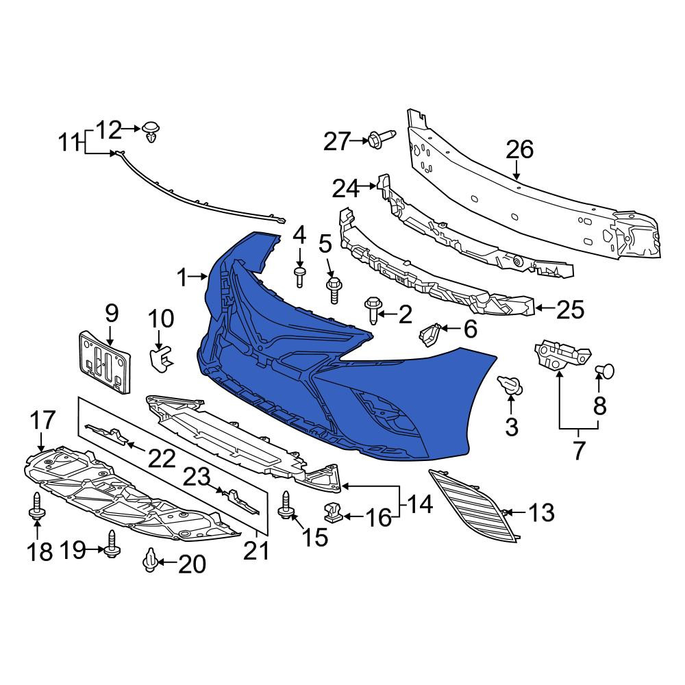 Toyota OE 521190X940 - Front Bumper Cover